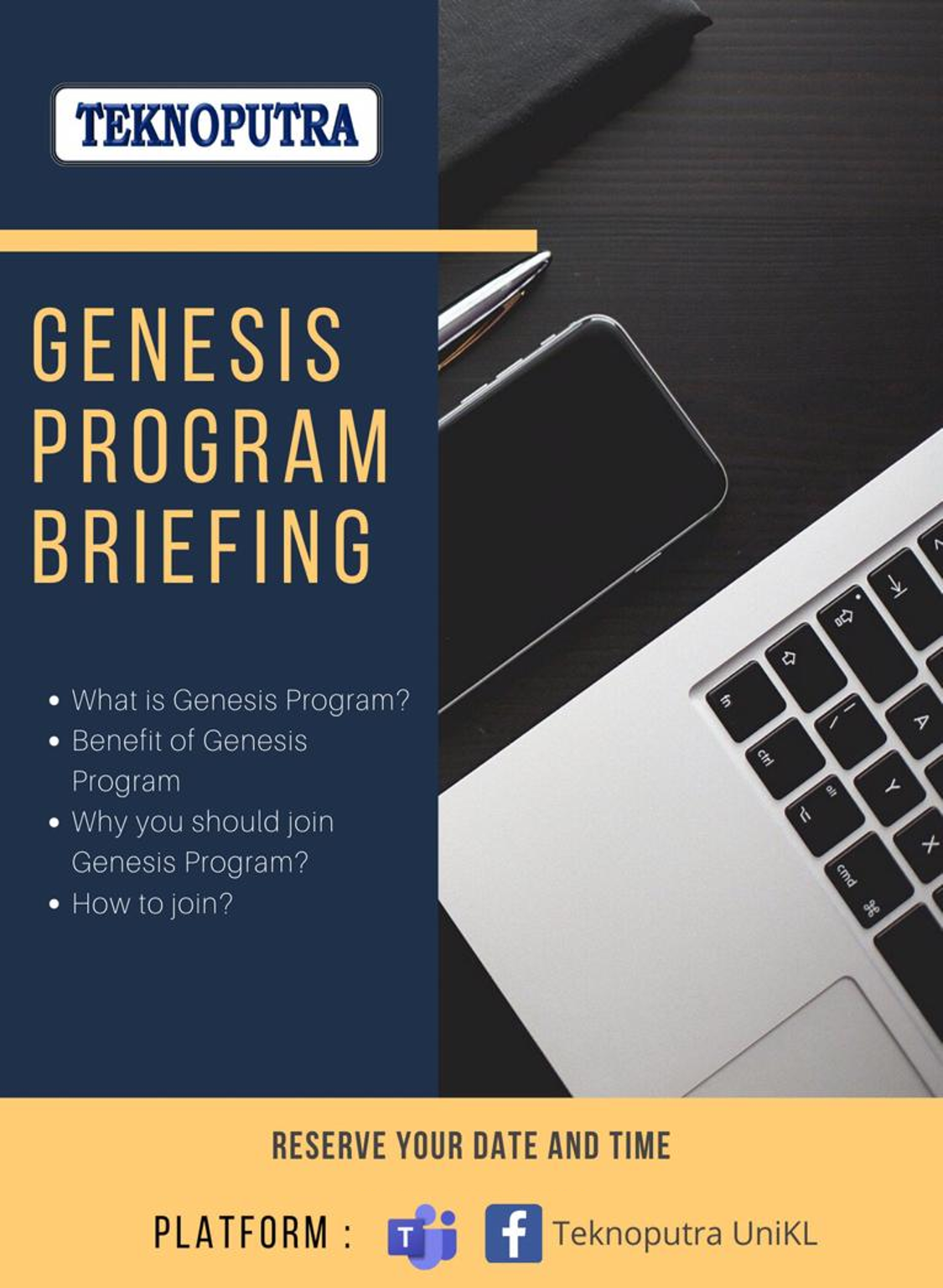 Genesis Program Briefing @ UniKLUniKL MIMET-